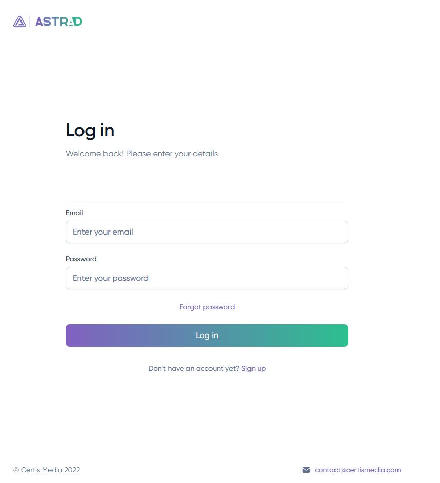 Basic Functionalities | Astrad Platform Guide