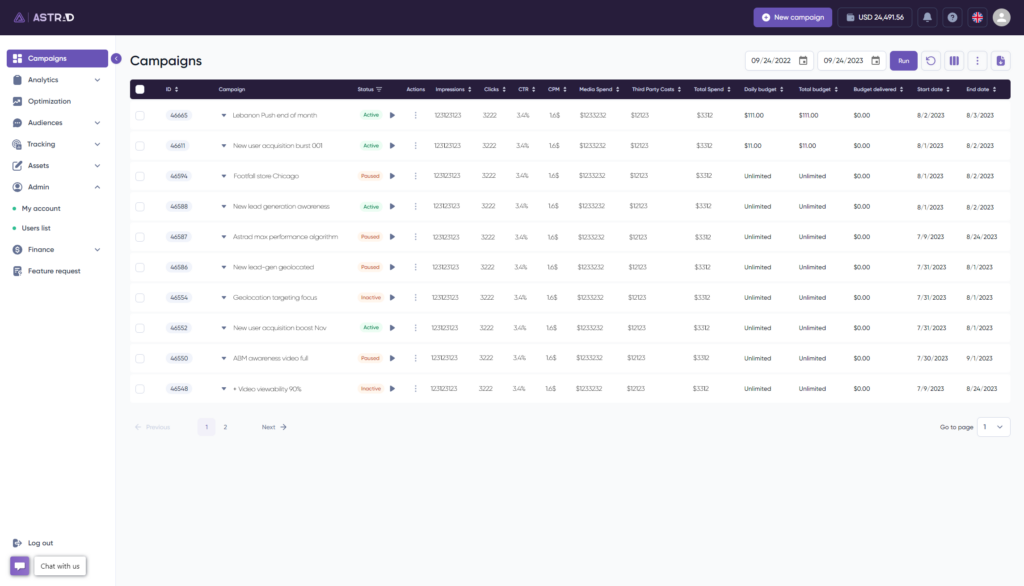 Interface | Astrad Platform Guide