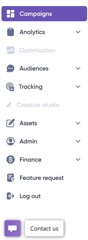 Menu | Astrad Platform Guide